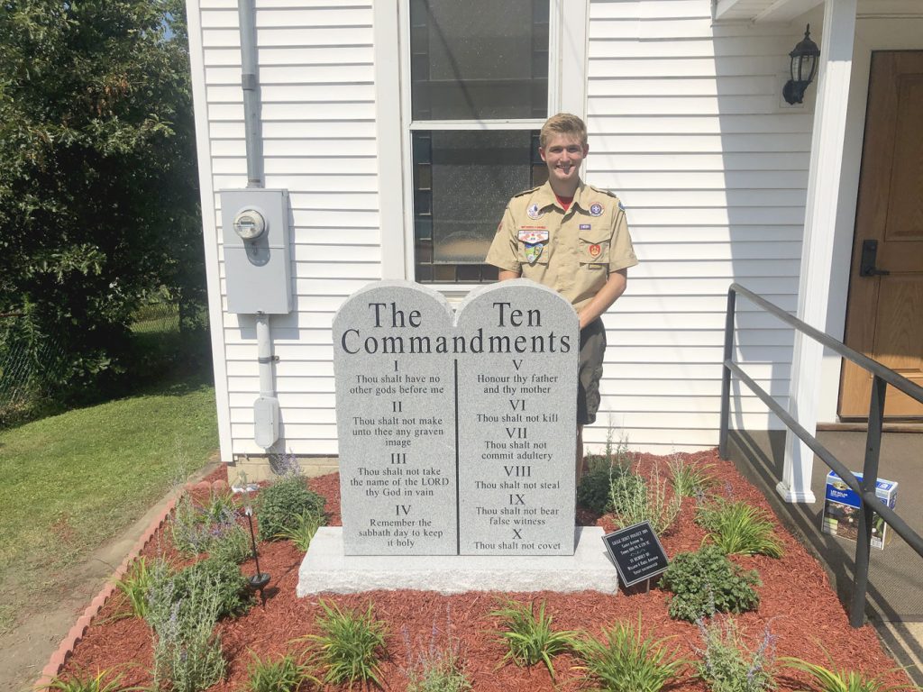 Eagle Scout erects monument at former church - Herald-Standard
